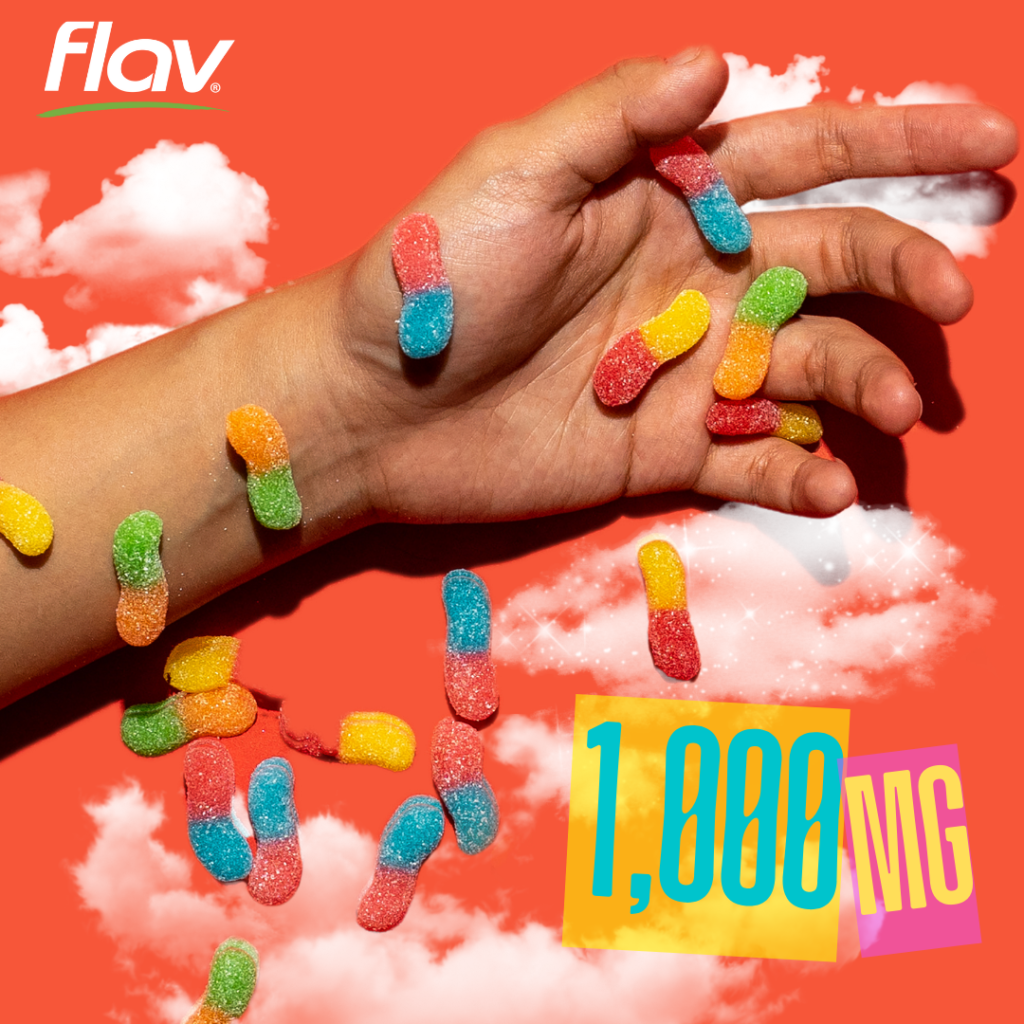 FLAV 1000MG GUMMY WORMS - 562 Go Green